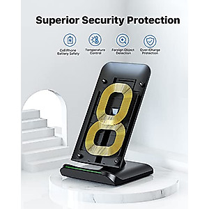 Wireless Charger, ikeer Fast Wireless Charging Stand,15W Compatible with iPhone 14/14Pro/14ProMax/13/13Mini/12/11/XS/XR/X/8plus,for Samsung Galaxy S22/S21/S20/Note 20Ultra
