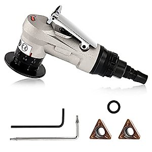 POWLAB Pneumatic Chamfer Tool - Mini Pneumatic Chamfering Machine Set for Metal Deburring,Handheld Metal Edge Beveler with Replaceable Blades,Achieve Perfect 45° Arcs for Precision Metalworking