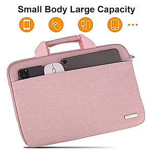 YXLILI Laptop Case, Protective Computer Sleeve with Handle Soft Lining Padded Laptop Bag for 13-13.3-Inch MacBook Pro Air, Compatible with Acer ASUS HP Lenovo Dell Chromebook (14-Inches, Pink)
