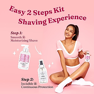 Coochy Plus Intimate Shaving Complete Kit - SWEET BLISS & Organic After Shave Protection Soothing Moisturizer Mist – Antioxidant Formula Prevents Razor Burns, Itchiness & Ingrown Hairs