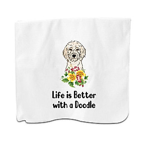 Doodle Kitchen Towel Golden Poodle Gifts Dog Mom Gifts Life is Better with a Doodle Kitchen Towel Puppy Dog Sweet Home Gift