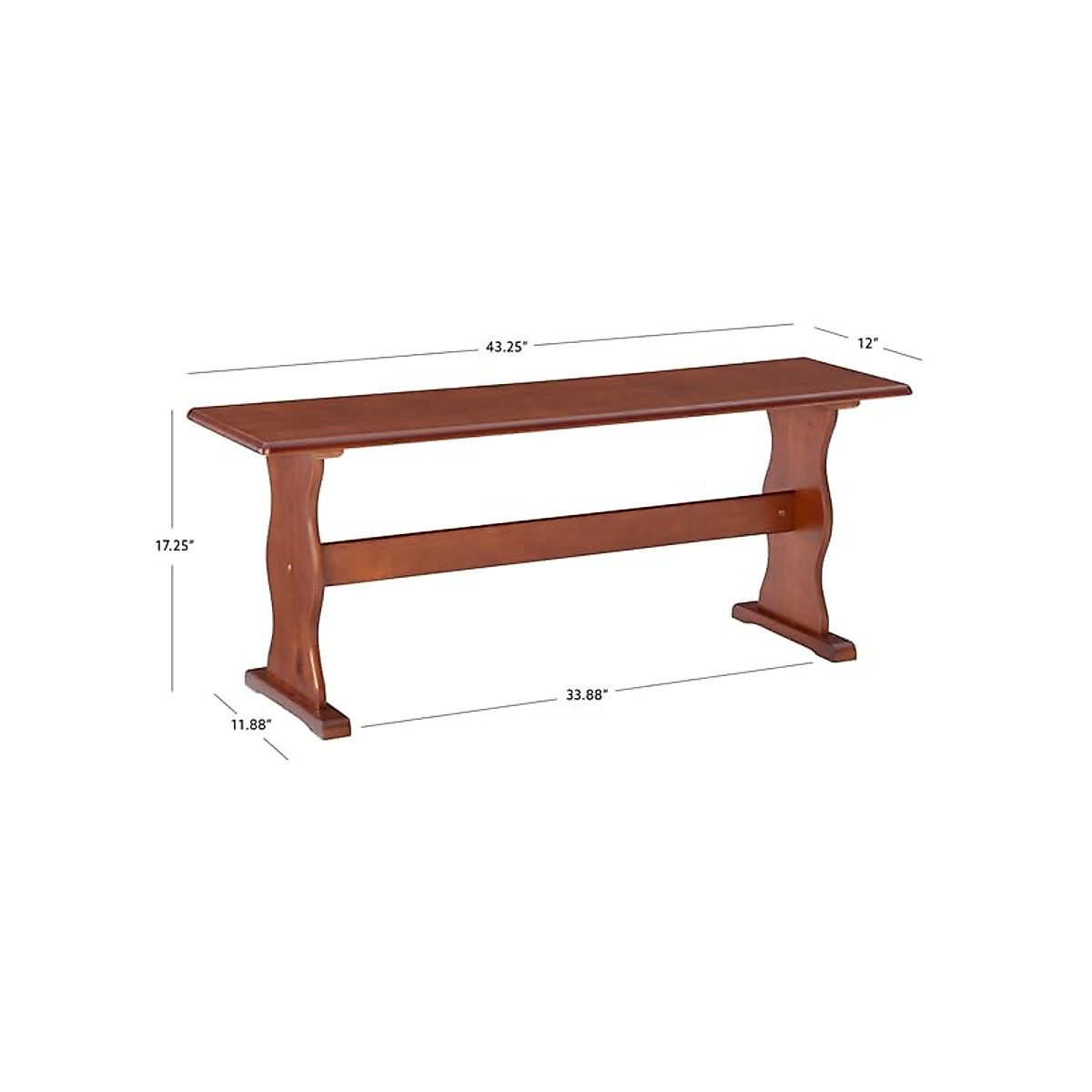 Linon Chelsea Walnut Bench