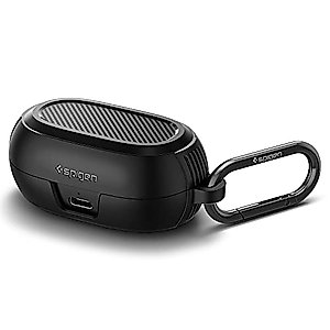 Spigen Rugged Armor Designed for Jabra Elite 7 Pro/Elite 7 Active Case with Keychain - Matte Black