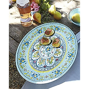 Le Cadeaux Madrid 16" Platter, Turquoise