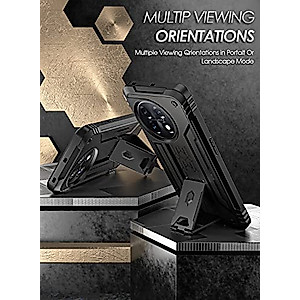 Poetic Revolution Case for OnePlus 11 5G 6.7"(2023), [20 FT Mil-Grade Drop Tested], Full-Body Rugged Dual-Layer Shockproof Protective Cover with Kickstand and Built-in-Screen Protector, Black