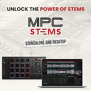 Akai Professional MPC Studio MIDI Controller Beat Maker with 16 Velocity Sensitive RGB Pads, Full MPC 2 Software, assignable Touch Strip & LCD Display