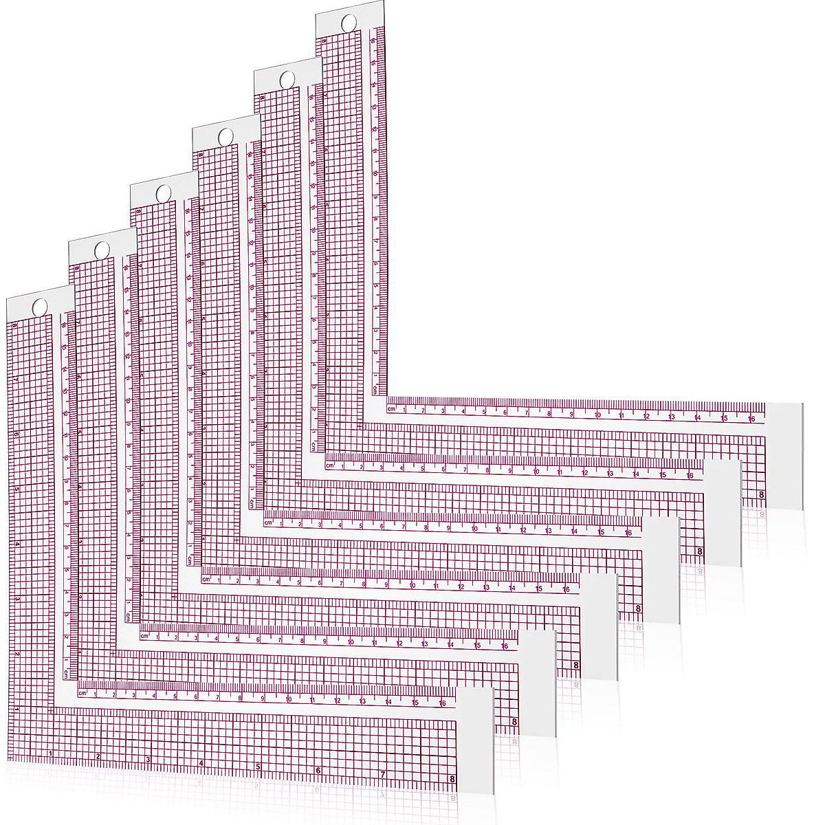 Plastic Sewing Ruler L-Square Curve Ruler Sewing Measure Tailor Ruler Clear Sewing Ruler for Tailor Craft Tool Drawing Measuring Supplies (2)