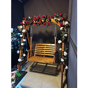 NINAT 4 Pcs 30 FT Artificial Flowers Fake Rose Vine Flower Garland Plants Hanging Rose Ivy for Wedding Arch Home Party Garden Craft Art Background Decor Champagne