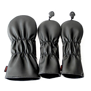 BESSTUUP 5X 3er Premium Golf Club Headcover with Exchangeable License Plate