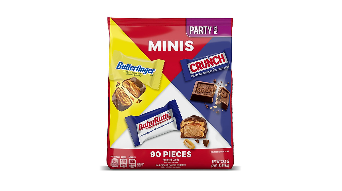 Bulk 90 Pack - Butterfinger, CRUNCH & Baby Ruth Minis