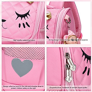 AO ALI VICTORY Girls Backpacks, Waterproof Cute Backpack for Kids Toddler Girl Preschool Bookbags Elementary School Bags (Large, A-Pink)