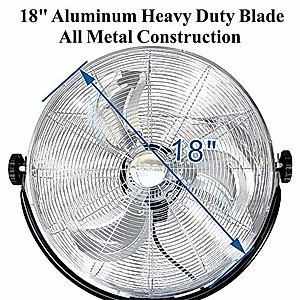 Optimus F-4205 20" Industrial Grade HV Oscillating Stand Fan