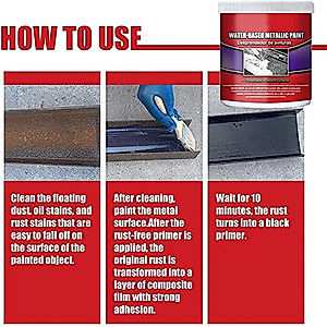 Siapude Water-Based Metal Rust Remover,Car Chassis Derusting,Multi-Functional Car Metallic Paint Anti-Rust Chassis Universal Rust Converter Gel,Car Rust Remover for Car SUV Truck,Include Brush (2pcs)