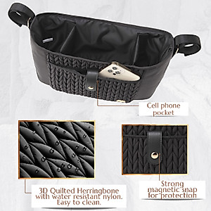 SEWBOO Universal Baby Stroller Organizer,Diaper Caddy Organizer with Adjustable Straps to Fits Nearly Any Strollers