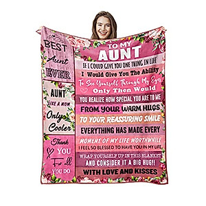 Pozevan Aunt Gift, Mother's Day Blanket Gifts for Aunt, Aunt Gifts from Niece Nephew, Best Aunt Ever Gifts, Birthday Gifts for Aunt, Funny Aunt Gifts, Meaningful Gift for Aunt - Blanket 60" X 50"
