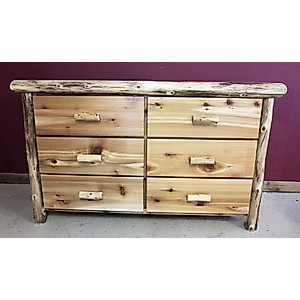 Cedar Log 6 Drawer Dresser