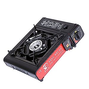 Portable Stove Outdoor Heavy Duty Portable Butane Stove Burner Outdoor Gas Cooker Burner Windproof Barbecue Stove Cassette Gas Stove for Camping Picnic Camping Backpack