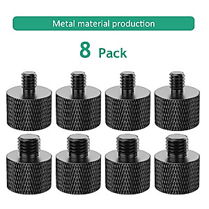 Rigych 1/4 to 3/8 Tripod Screw Adapter 8 Pcs 1/4 Male to 3/8 Female and 3/8 Male to 1/4 Female Camera Screw Adapter for Camera Mount Tripod Stand Microphone Stand Mic Mount