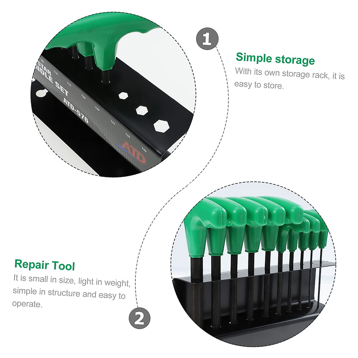 VILLCASE 1 Set star iron suite plum bossom handle tools for T-shaped Screwdriver screwdriver Repair Tool hand tools 45# steel precision screwdriver Screwdriver repair wrench