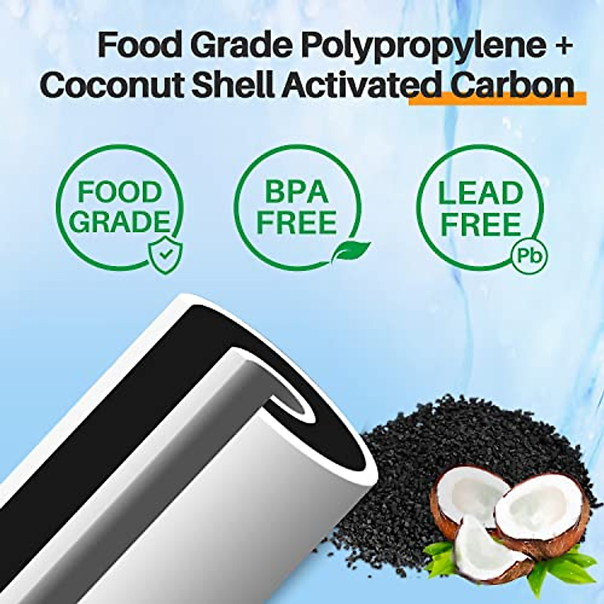 PUREPLUS 10"×4.5" Whole House Sediment and Activated Carbon Block (CTO) Water Filter, Replacement for GE FXHTC, GXWH40L, GXWH35F, GNWH38S, Culligan RFC-BBSA, WRC25HD, PP10BB-CC, Pentek RFC-BB, 1Pack