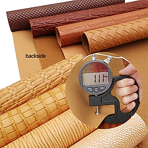 LOTOFUN 8Pcs/Set New Weave Embossed Textured Faux Leather Sheets Yellow Brown Series Mixed Woven Lattice Striped Vinyl Fabric A4 8 x 12Inch Fall Bohemia for Earrings Hair Bows DIY Crafts