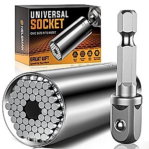 Super Universal Socket Tools Gifts for Men - Christmas Stocking Stuffers Mens Gift Socket Set with Power Drill Adapter(7-19 MM) Cool Stuff Gadgets for Men Women Birthday Gift for Dad Fathers Husband