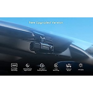 Dual Dash Cam with Built-in GPS, COOAU 1080P Front and Inside WiFi Dash Camera for Cars, Sony Sensor, Supercapacitor, 4 IR Night Vision, G-Sensor, Loop-Recording & Parking Mode (D20)