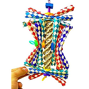 Bonka Bird Toys 1242 Helix Budgie Parrotlet Cockatoo Parrot Cages Cockatiel African Grey Macaw