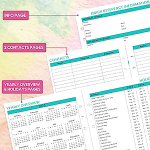 2023 Planner Refills - Planner Refills 2023, 2023 Weekly & Monthly Planner Refills, 2023 Planner Inserts, A5 Planner Refills, A5 Planner Inserts, 5-1/2" x 8-1/2", Jan.2023-Dec.2023, 7-Hole Punched - Watercolor Ink