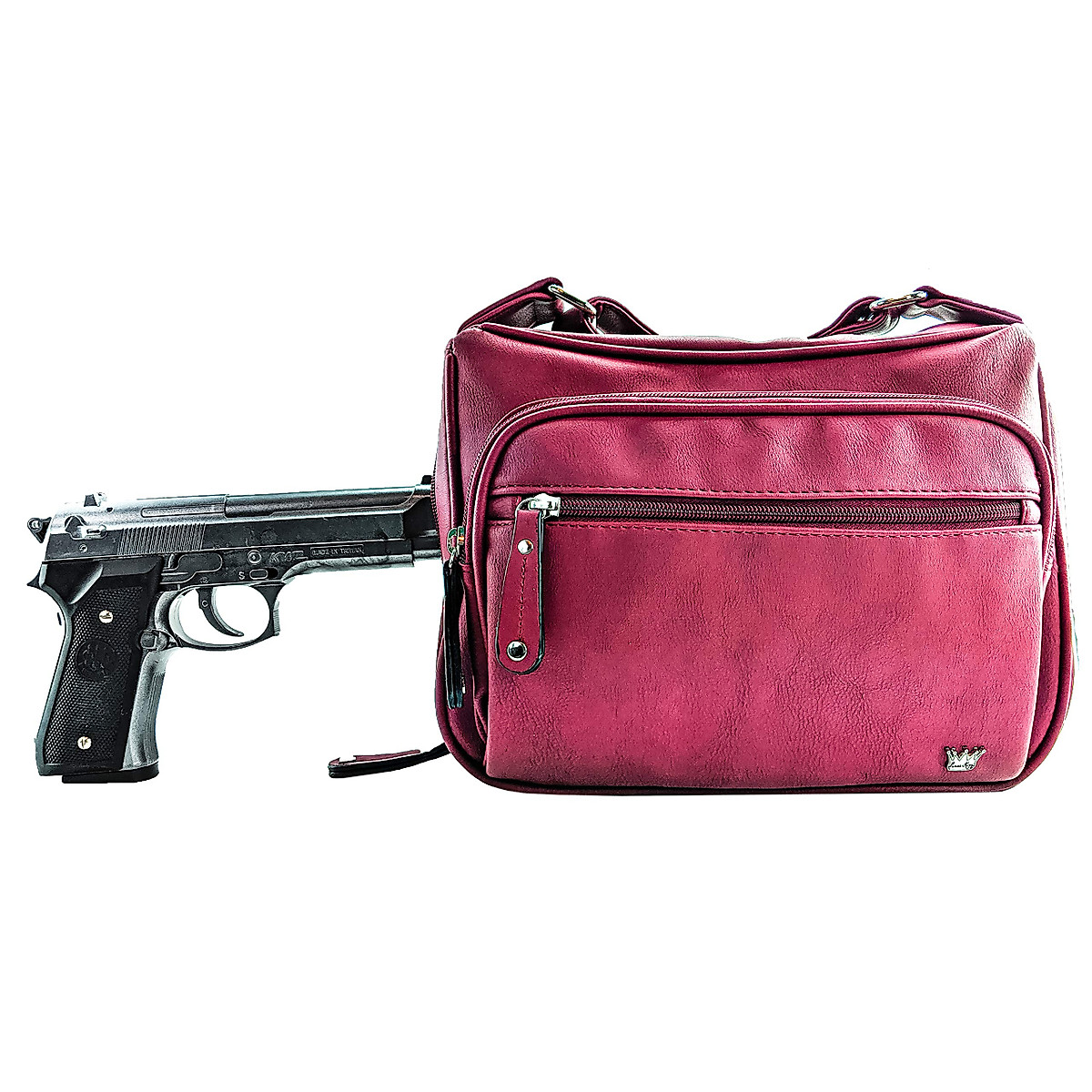 Purse King Magnum Concealed Carry Handbag (Burgundy), Large
