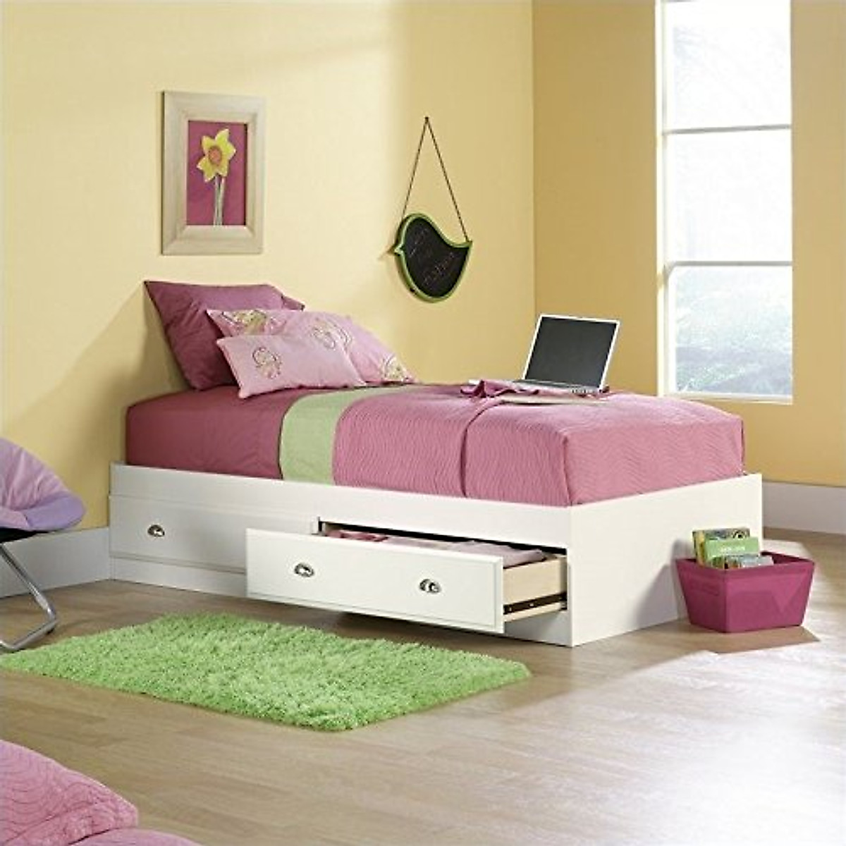 Sauder Shoal Creek Mate's Bed, Twin, Soft White finish