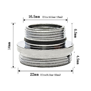 XNTONG Faucet Aerator Adapter - Male Thread M16.5 to Male Thread M22, Sink Faucet Adapter, Suitable for Kitchen Faucet Adapter Kit Connection, (M16.5-M22)