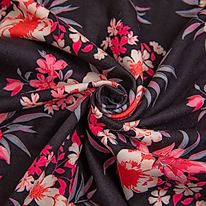 LovinPet Dog Pajamas for Large Dogs, UV & Post Operative Protection, 4 Legged High Collar Dog Onesies,Lightweight Stretchable Large Floral Plum Prints Large Dog Pajamas as Base Shirt for Dog Dresses M