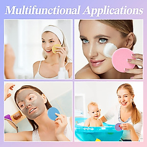 480 Count Compressed Facial Sponges Makeup Removal Round Face Wash Sponges Reusable Face Sponges for Cleansing Exfoliating PVA Spa Facial Pads for Women Esthetician Beauty Remover Supplies, 4 Colors