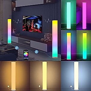 2 Pack Corner Floor Lamp,Color Changing Floor Lamp with Smart App and Button Control, Newest High Brightness Dimmable LED Floor Lamp with Music Sync for Living Room Bedroom Gaming Room Decoration