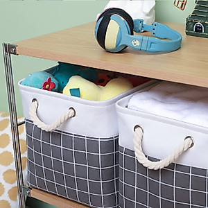 Kerhouze 11 Inch Fabric Storage Cubes Cubby Storage Bins Foldable Baskets for Organizing Shevles Closet Nursery Toys