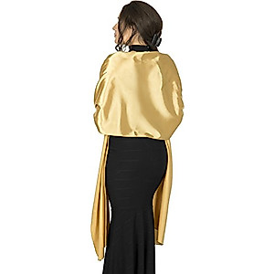 BlackButterfly Satin Shawl Bridesmaid Wedding Wrap Scarf (Gold)