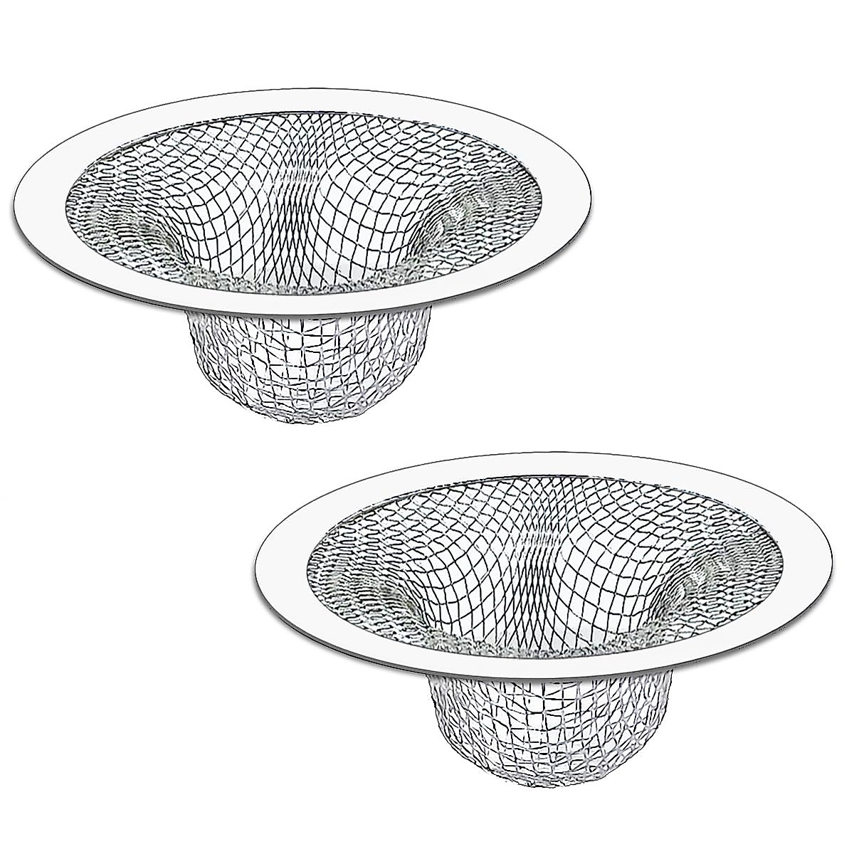 Seatery 2PCS Tub Drain Hair Catcher - 2.75 inch Shower Drain Mesh Strainer, Stainless Steel Shower Bathtub Drain Cover, Bathroom Sink Strainer Filter Basket for Bathroom Sink, Wash Basin Floor Drain