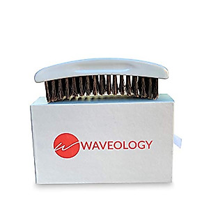 360 Waves Brush- Gray Rectangular Curved - (Medium Bristles) - Waveology Grooming Co.