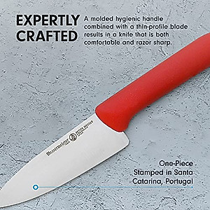Messermeister Petite Messer 5” Chef’s Knife, Red - German 1.4116 Stainless Steel & Ergonomic Handle - Lightweight, Rust Resistant & Easy to Maintain