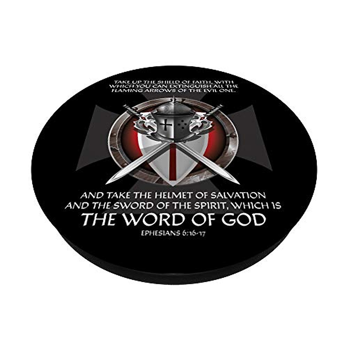 Christian Bible Verse Gifts Men Husband Him Cross Armor God PopSockets Swappable PopGrip