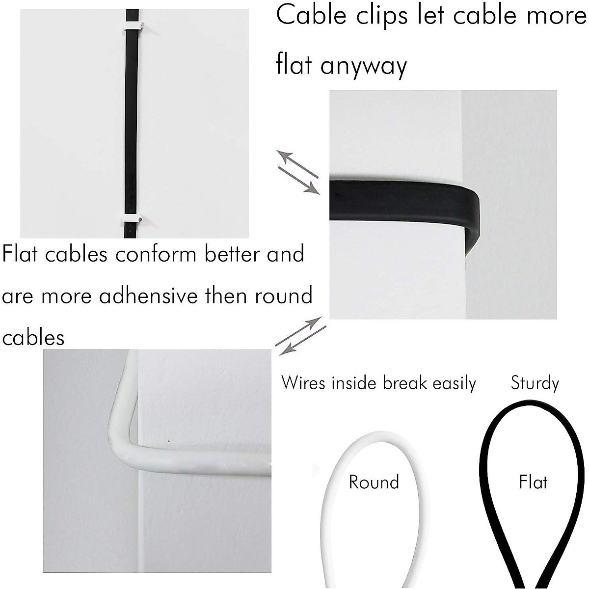 Moyeel 2- Pack 40FT Flat Power Extension Cable Compatible with Wyze Cam/Wyze Cam Pan,Yi Camera,NestCam Indoor,Blink XT Camera,USB to Micro USB Charging Cord for Home Security Camera