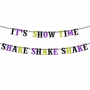 Beetle Birthday Party Banner Decorations, Glitter IT'S SHOW TIME SHAKE SHAKE SHAKE Halloween Christmas Beetle Themed Party Banner Supplies, Xmas Birthday Party Baby Shower New Year Holiday Party Decor
