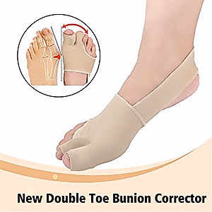 FSHERO Bunion Corrector for Women,Toe Straightener Pain Relief Socks,Bunion Splint,Non-Surgical Hallux Valgus Corrector for Day and Night(Large,Skin)