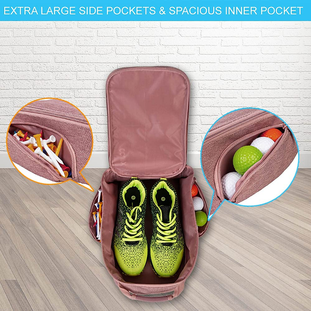 Golf Shoe Bag, Travel Sports Shoes Bag for Women Portable Lightweight Shoe Storage Organizer