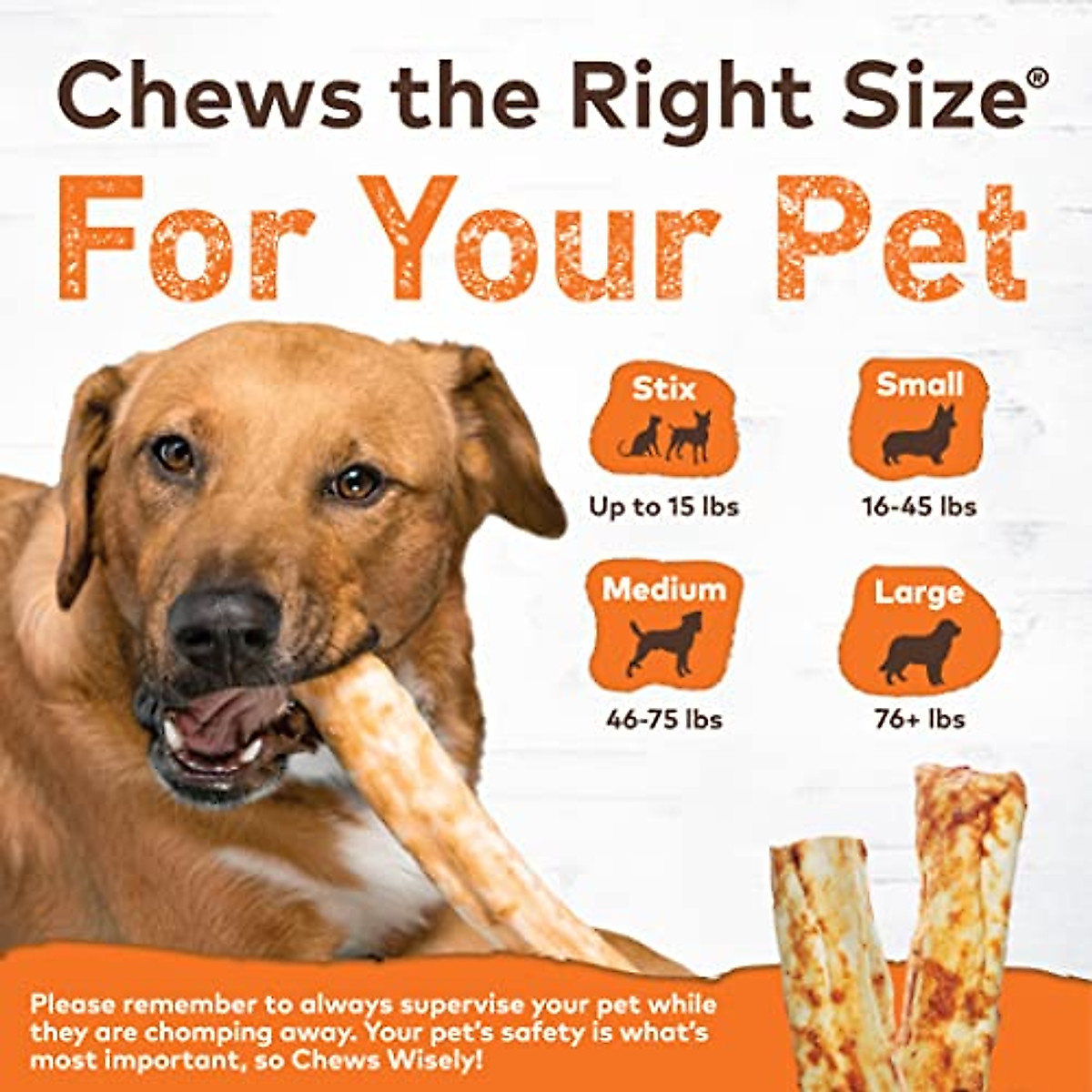 EARTH ANIMAL No Hide Large Chicken Flavored Natural Rawhide Free Dog Chews Long Lasting Dog Chew Sticks | Dog Treats for Large Dogs | Great Dog Chews for Aggressive Chewers