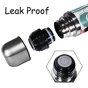 Stainless Steel Leather Vacuum Insulated Mug Abstract Texture Thermos Water Bottle for Hot and Cold Drinks Kids Adults 16 Oz