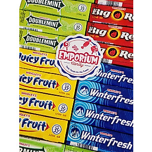 Doublemint, Spearmint, Juicy Fruit, Big Red, Winterfresh Chewing Gum - 4 Packs of Each - Fresh Variety Assortment 20 Total Packs of Gum