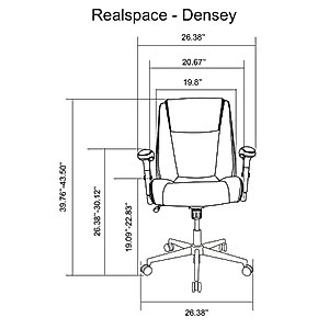 Realspace® Densey Bonded Leather Mid-Back Manager's Chair, Black/Silver
