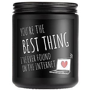 +1herolabs Scented Candles,Funny Candles for Men,Lavender Candles for Home,8oz-50hr Burn Time Soy Candles,Candle Gifts for Women,Long Lasting Candles for Men & Women in Black Jar Candle